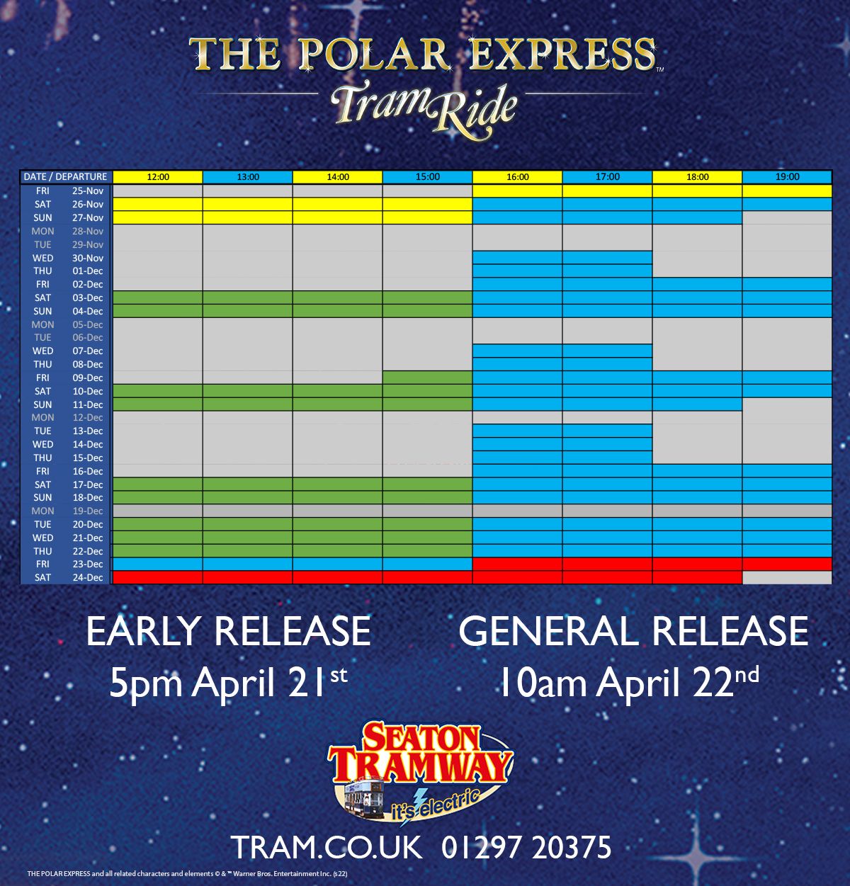 The Polar Express™ Tram Ride at Seaton Tramway, Devon this Christmas